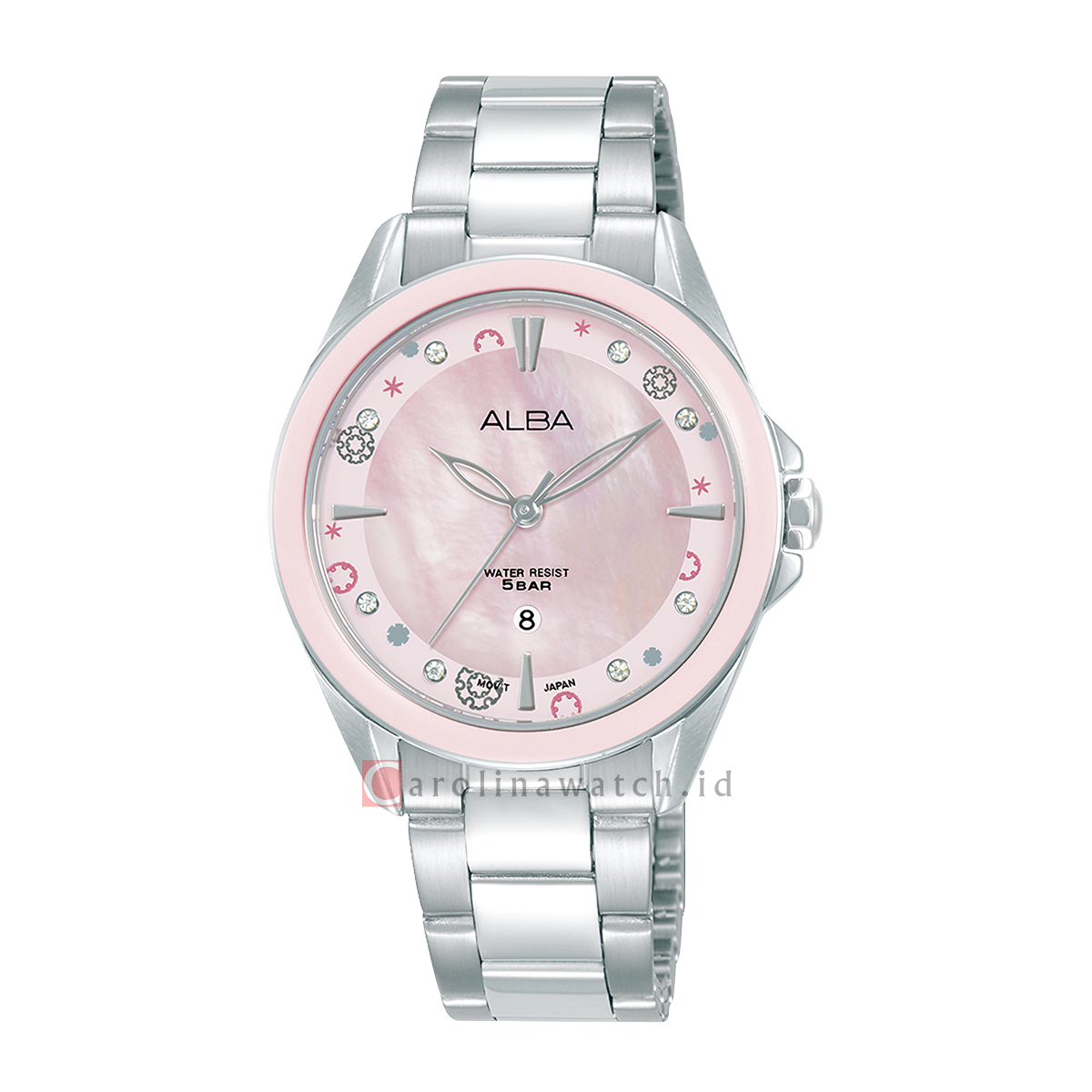 Jam Tangan ALBA AH7DV7X1 Women Pink Dial Stainless Steel Strap Jam Tangan ALBA AH7DV7X1 Women Pink Dial Stainless Steel Strap