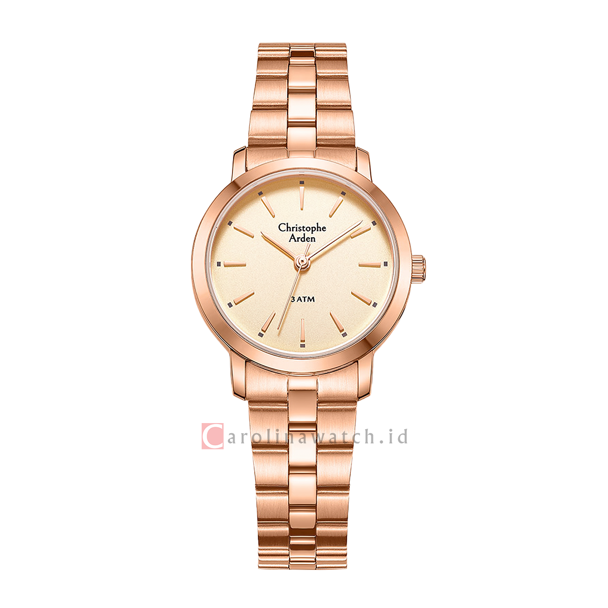 Jam Tangan Christophe Arden CA 1002 LHBRGLN Women Gold Dial Rose Gold – Carolina Watch