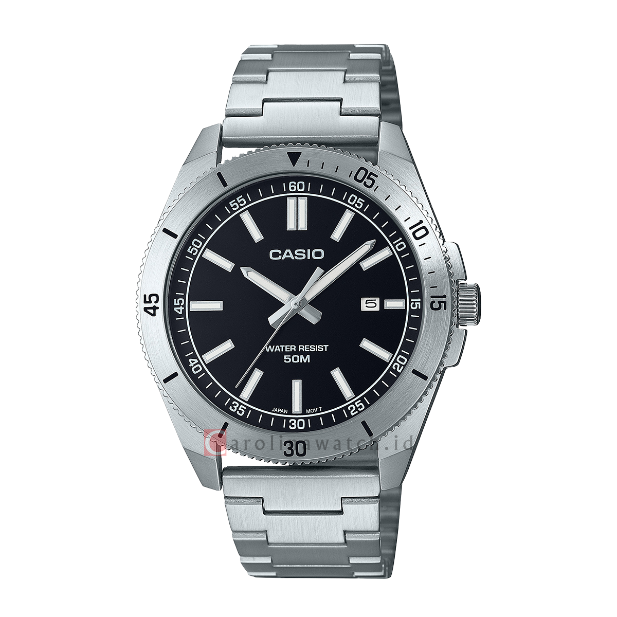 Jam Tangan Casio General Mtp B155d 1e Men Black Dial Stainless Steel B Carolina Watch