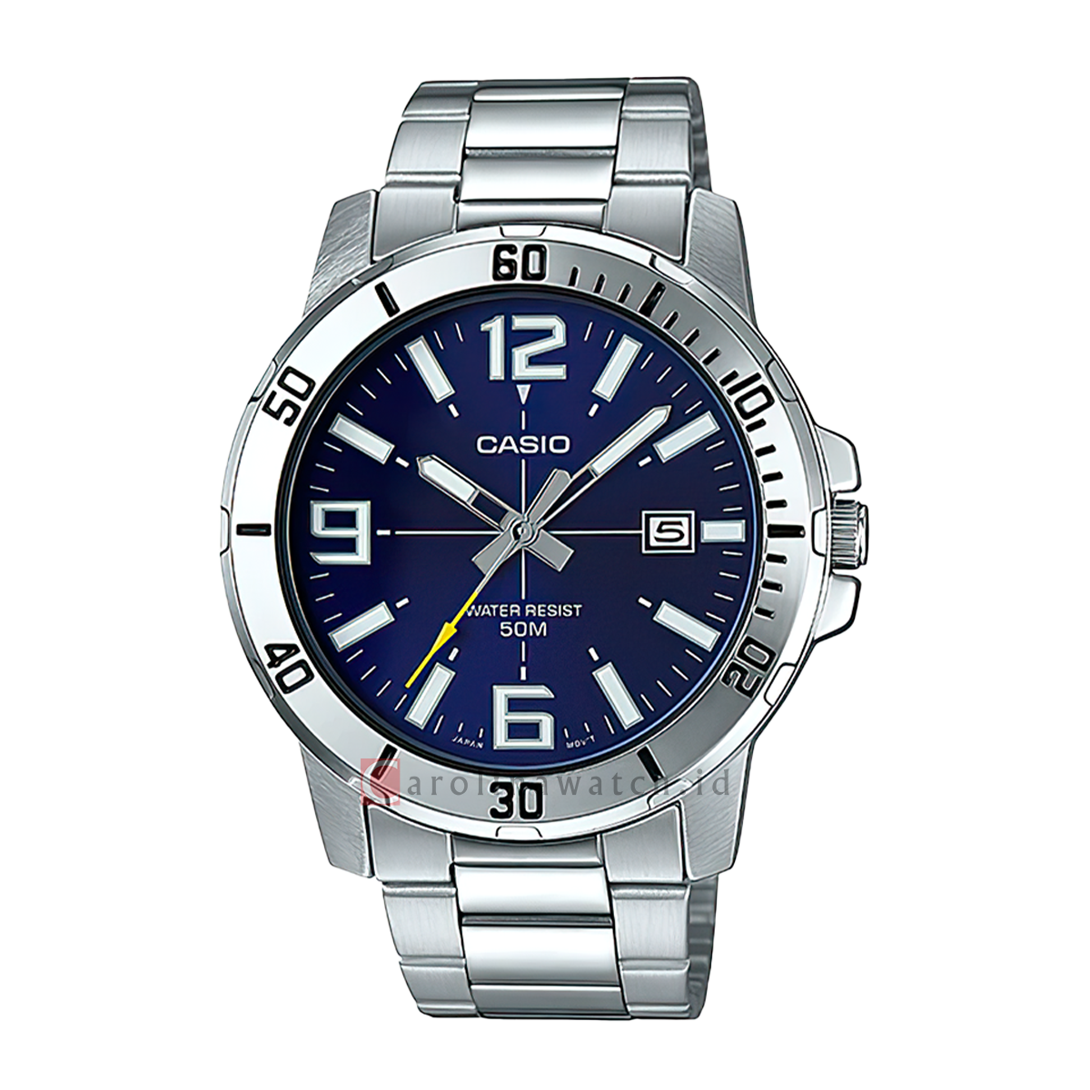 Jam Tangan Casio General MTP-VD01D-2B Men Enticer Men Blue Dial Stainl ...
