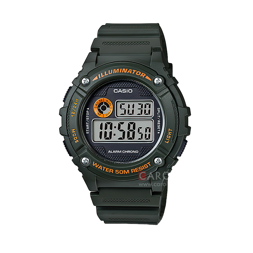 Jam Tangan Casio Youth W-216H-3B Men Digital Dial Dark Green Resin Ban – Carolina Watch