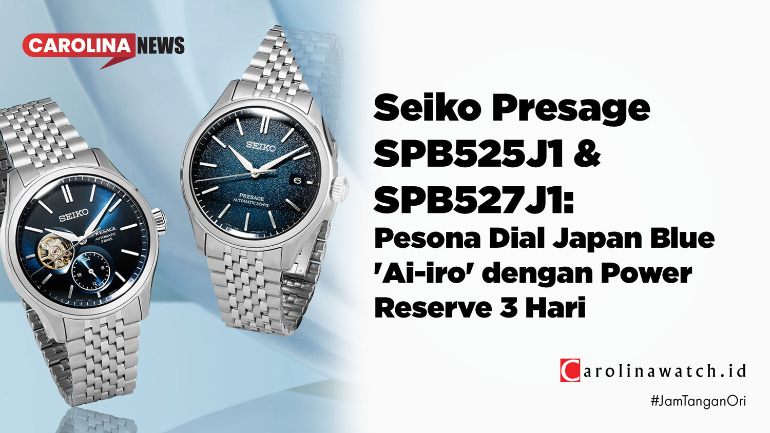 Seiko Presage SPB525J1 & SPB527J1: Pesona Dial Japan Blue 'Ai-iro' den – Carolina Watch