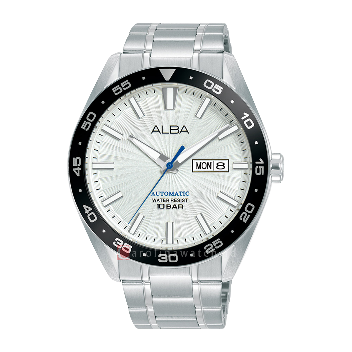 Jam Tangan ALBA Automatic A3B011X1 Men Silver White Patterned Dial Sta ...