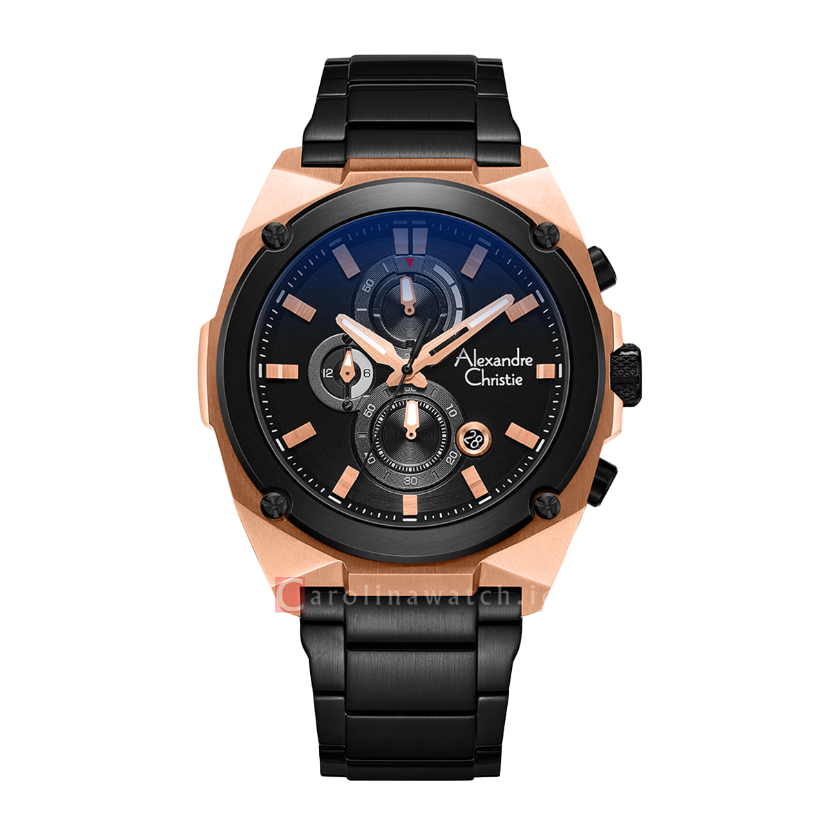Jam Tangan Alexandre Christie Chronograph AC 6655 MCBBRBA Men Black Di – Carolina Watch