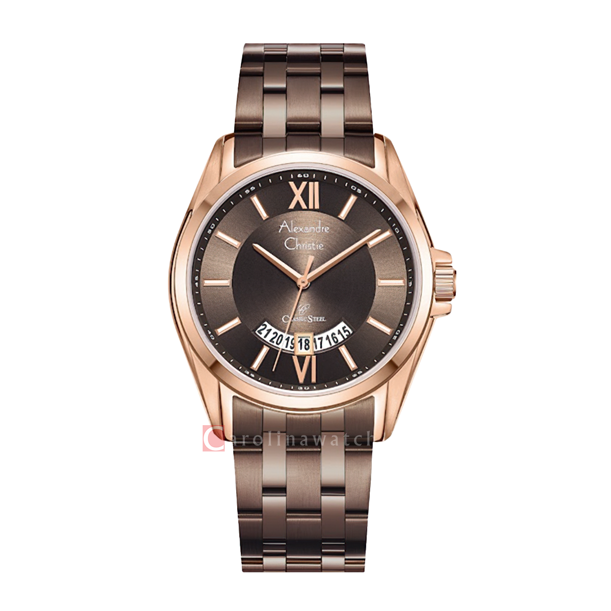 Jam Tangan Alexandre Christie Classic Steel AC 8673 MDBROBO Men Brown ...