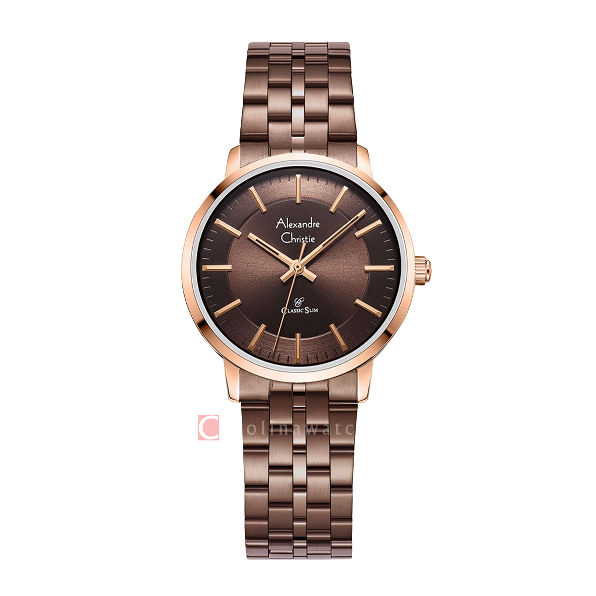 Jam Tangan Alexandre Christie Classic Slim AC 8692 LHBROBO Women Brown ...