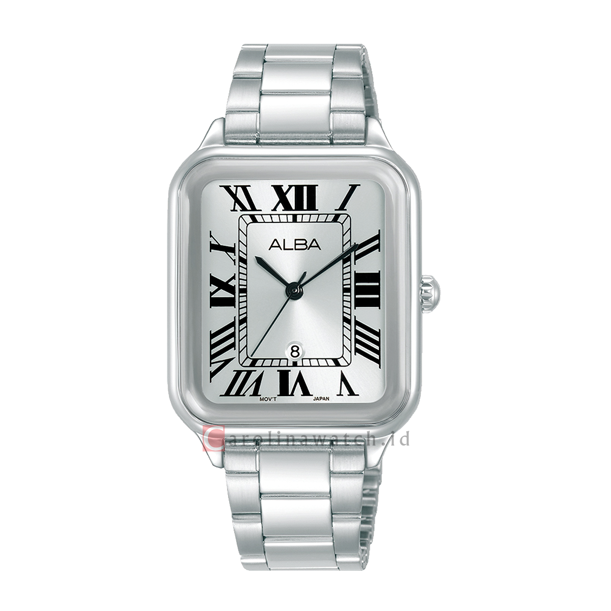 Jam Tangan ALBA AH7DX1X1 Tank Women Silver Dial Stainless Steel Strap ...