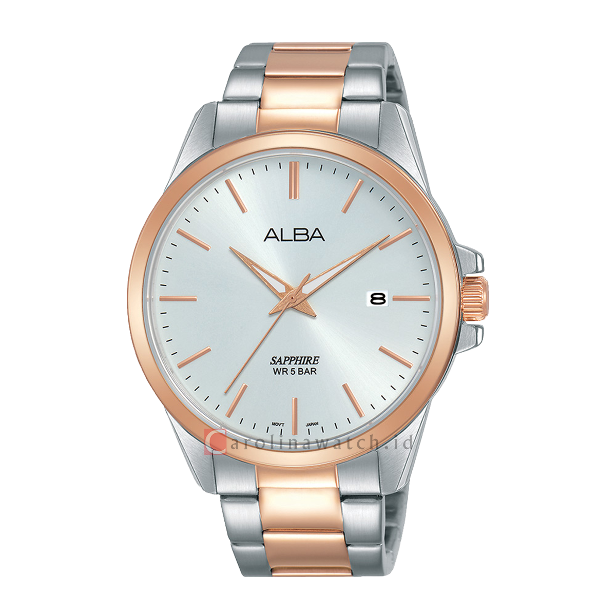 Jam Tangan ALBA Prestige AS9J04X1 Men Silver Dial Dual Tone Stainless ...