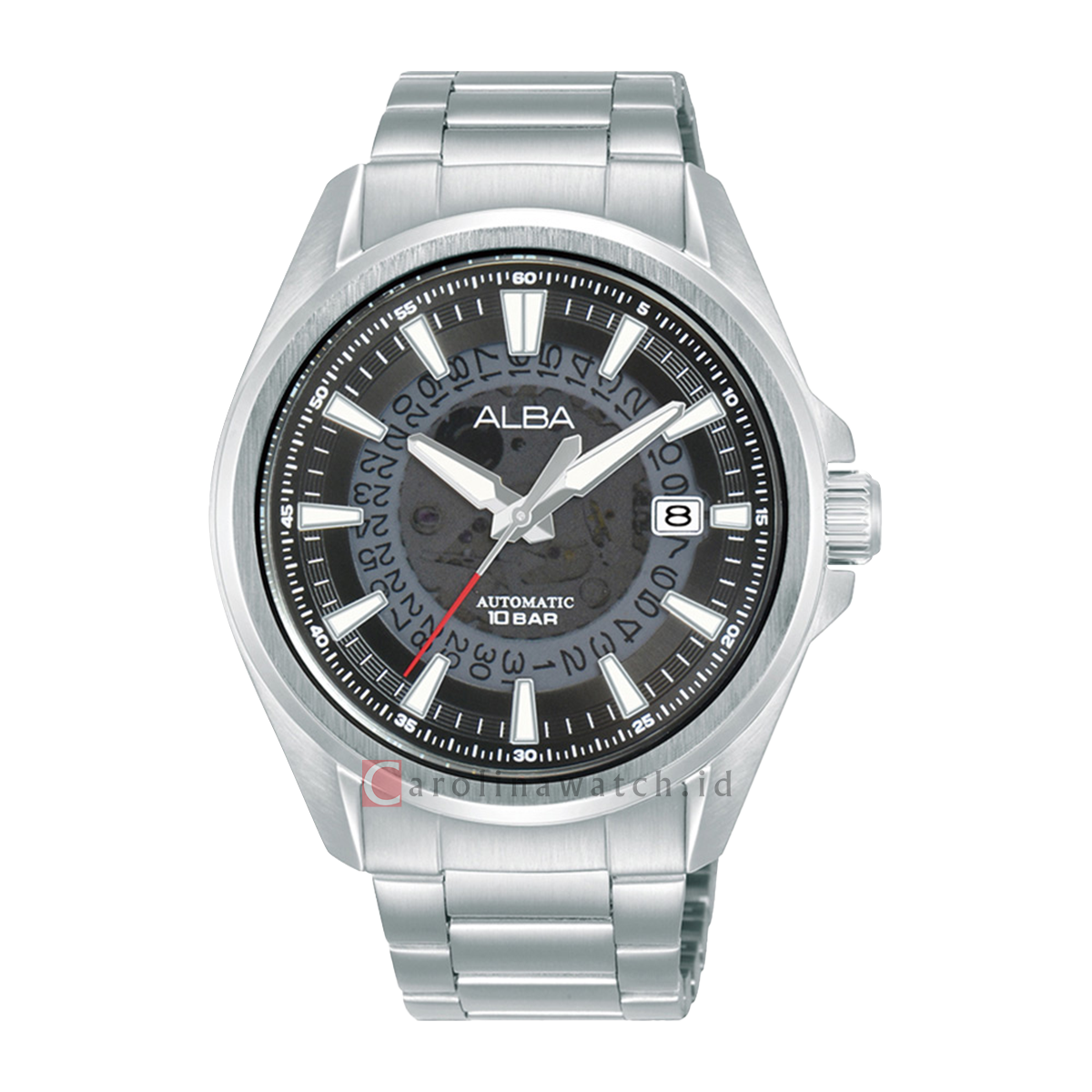 Jam Tangan ALBA Mechanical AU4031X1 Men Black Translucent Layered Dial ...