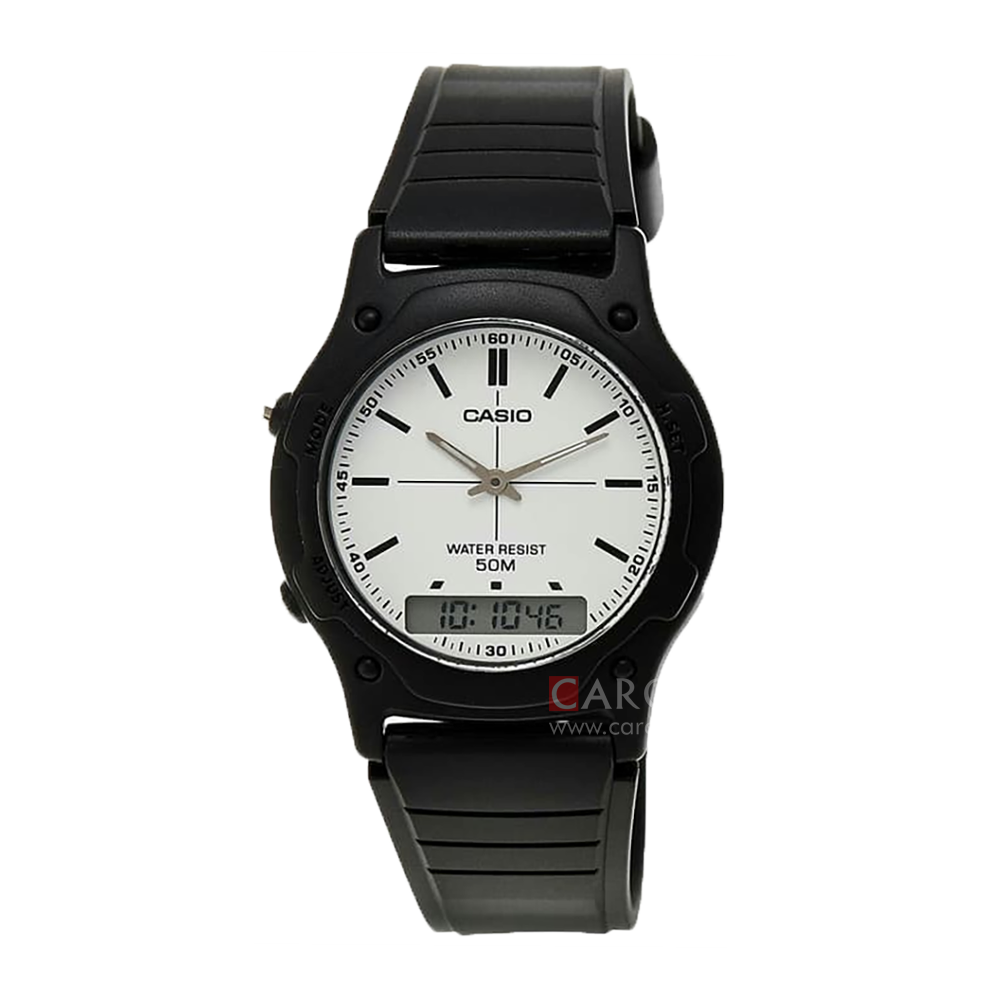 Jam Tangan Casio General AW-49H-7E Unisex Digital Analog Dial Black Re ...