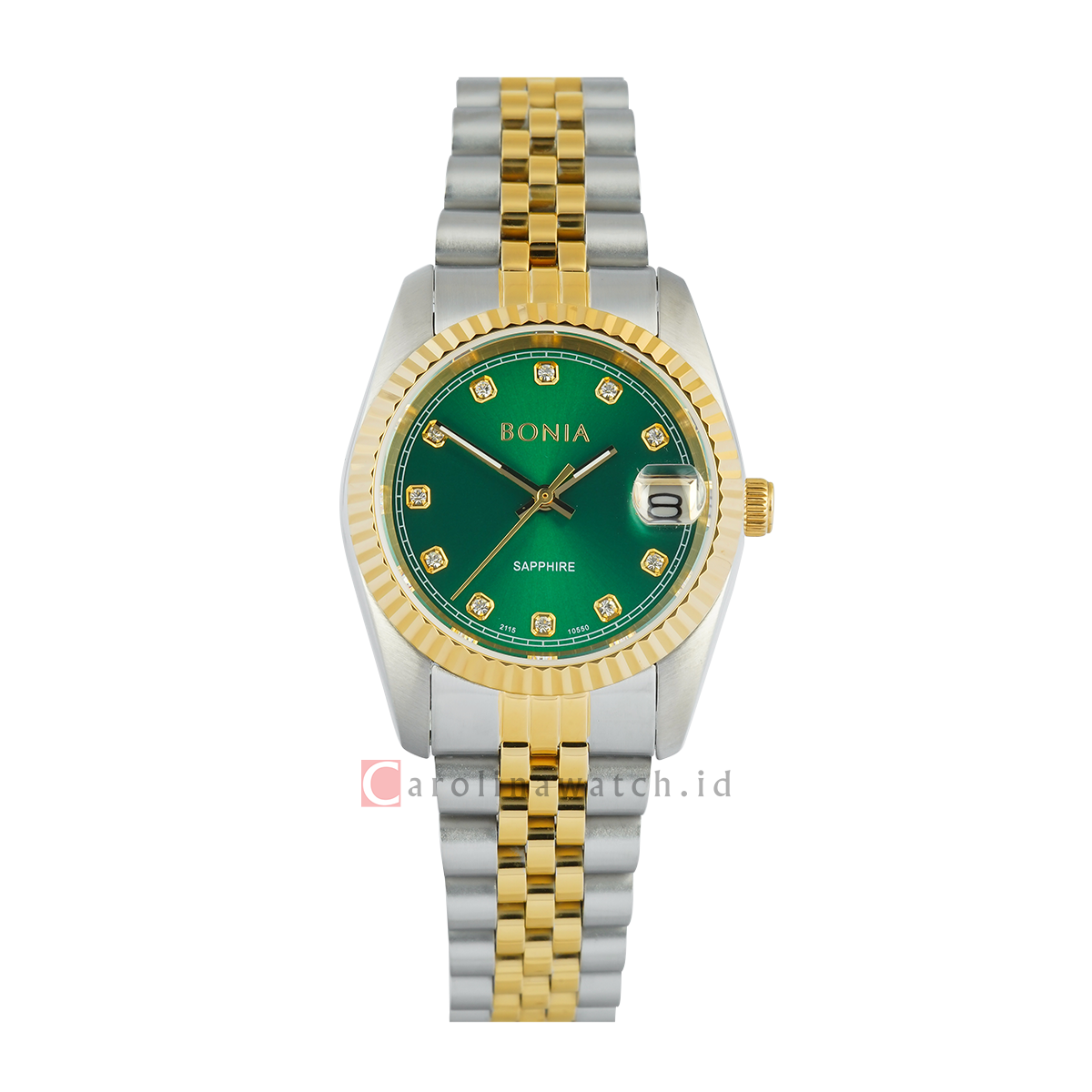 Jam Tangan BONIA Noble B10550-3197 Women Green Dial Dual Tone Stainles ...