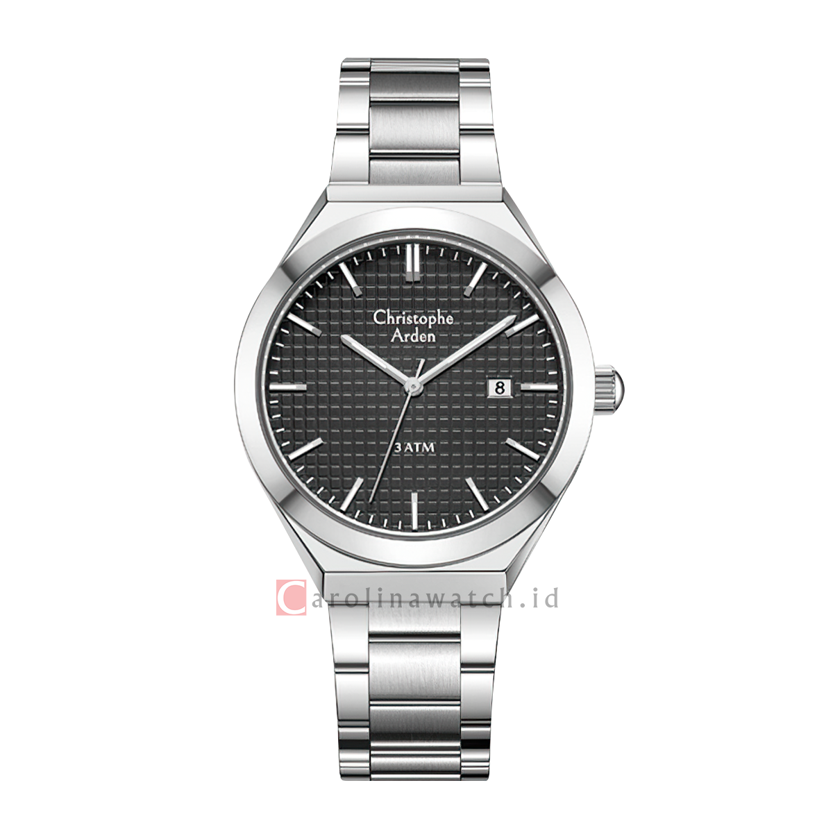 Jam Tangan Christophe Arden CA 2002 MDBSSBA Men Black Dial Stainless S ...