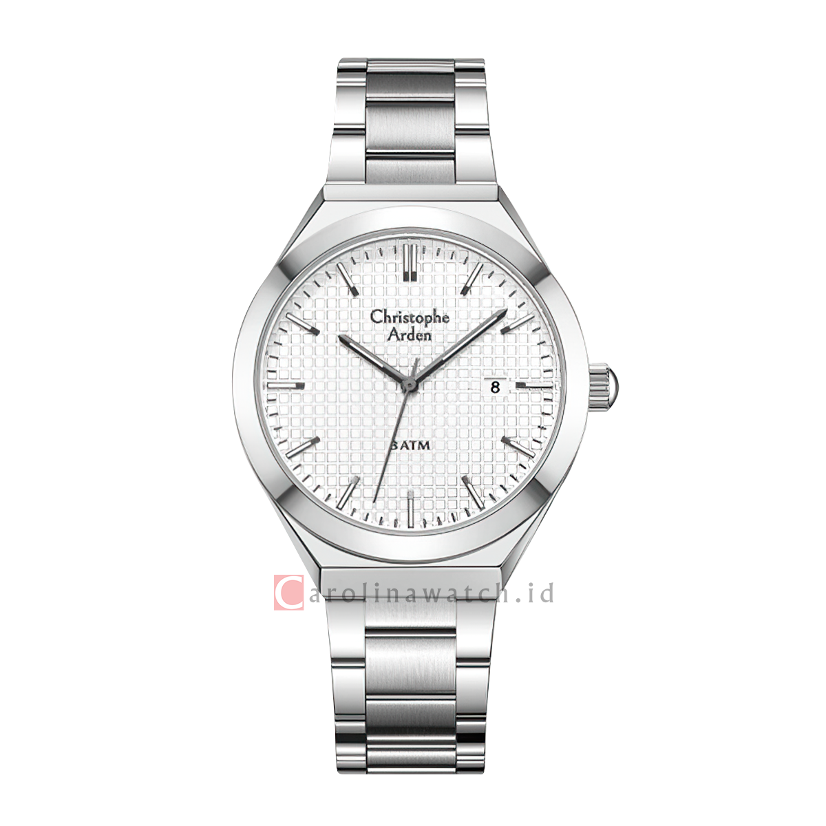 Jam Tangan Christophe Arden CA 2002 MDBSSSL Men White Dial Stainless S ...