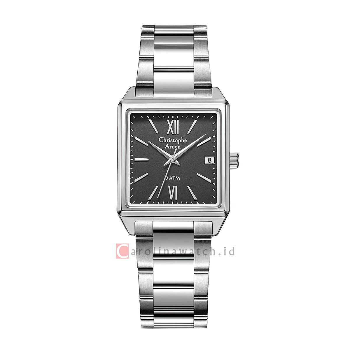 Jam Tangan Christophe Arden CA 2003 MDBSSBA Men Black Dial Stainless S ...