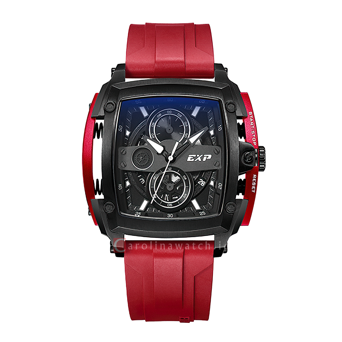 Jam Tangan Expedition EXP EX 3008 BCRIPBARE Men Black Dial Red Rubber ...