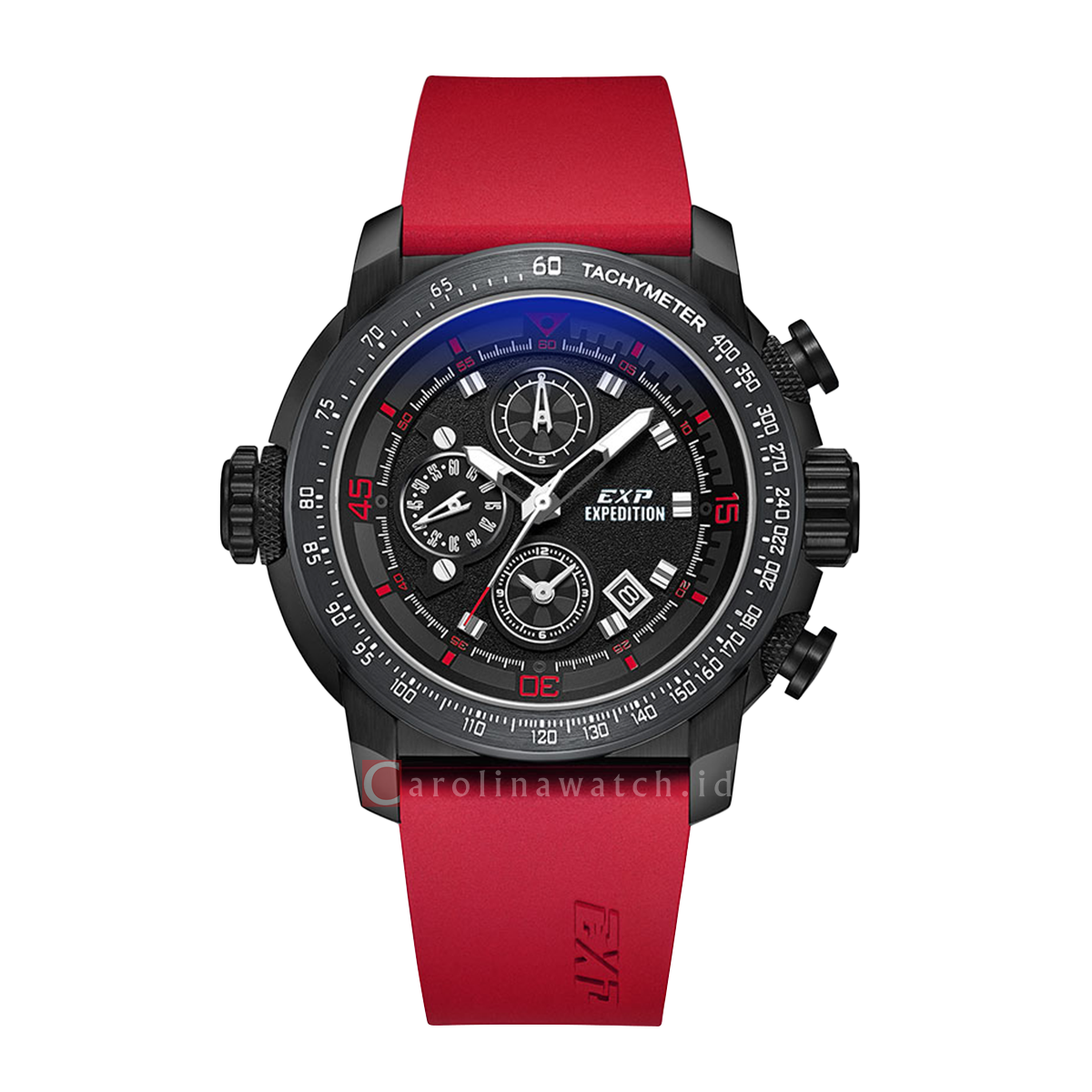 Jam Tangan Expedition EXP EX 6335 GCREPBARE Men Black Dial Red Rubber ...