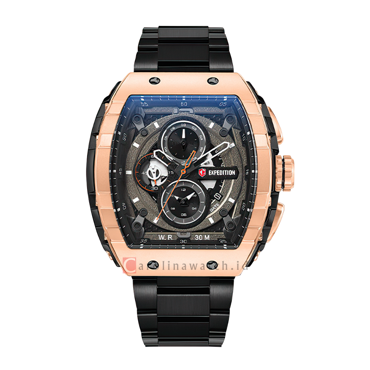 Jam Tangan Expedition EXP Chronograph EX 6782 MCBBRBA Men Black Dial B ...