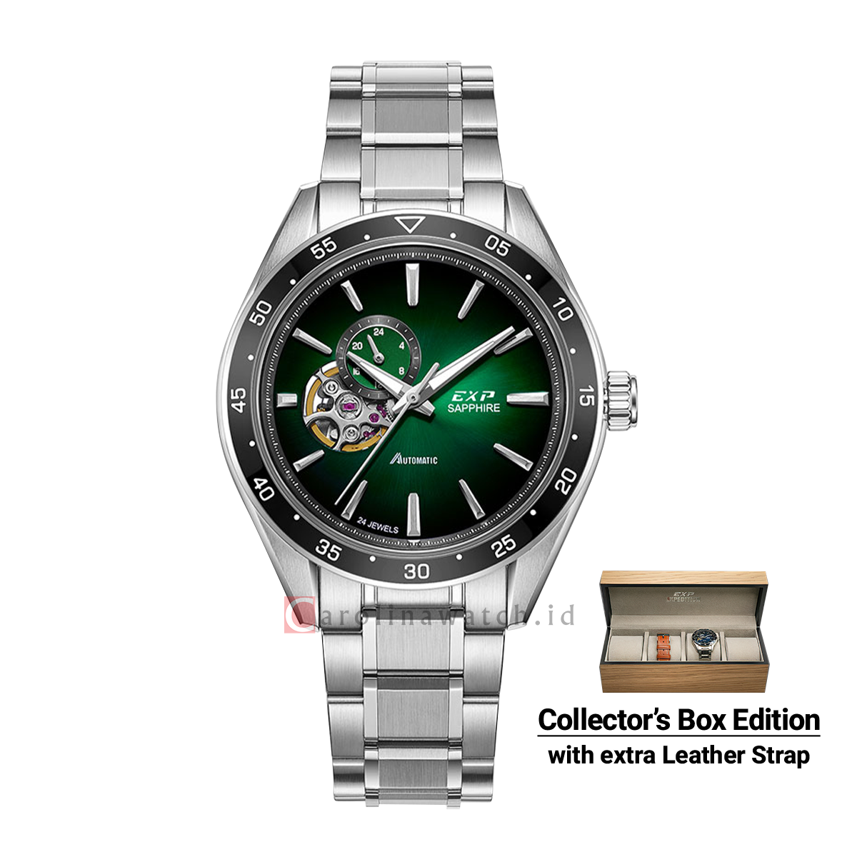 Jam Tangan Expedition EXP EX 6858 MABTEDN Automatic Men Green Dial Sta ...