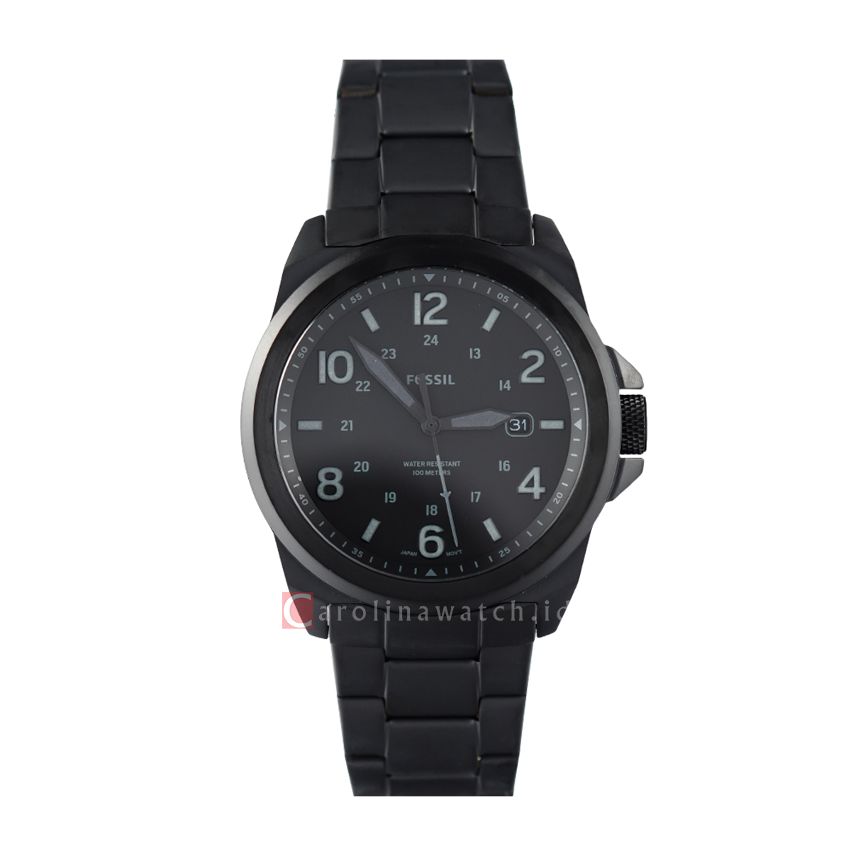 Jam Tangan Fossil Bronson FS5940 Men Black Dial Black Stainless Steel ...