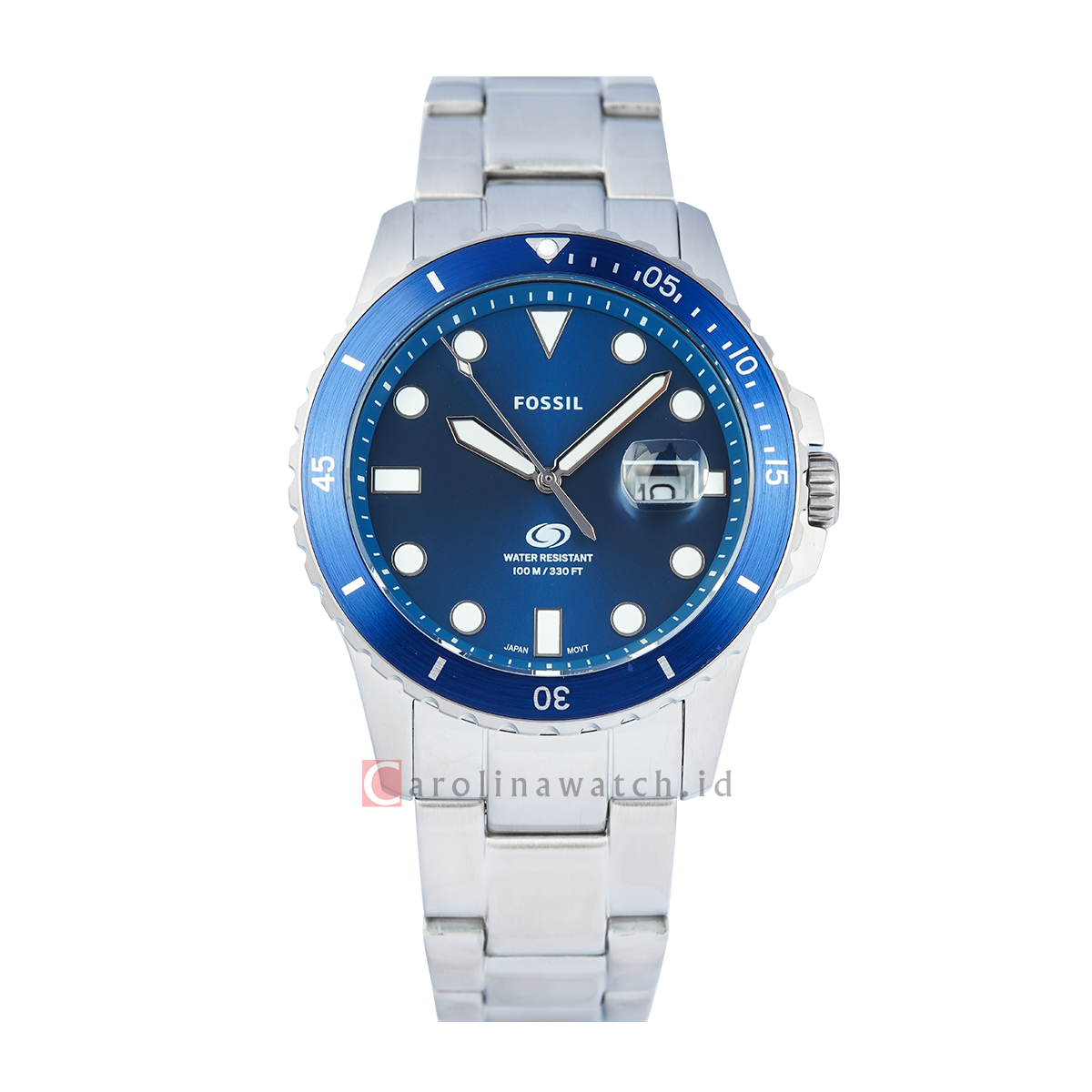 Jam Tangan Fossil Blue Dive FS6029 Men Blue Dial Stainless Steel Strap ...
