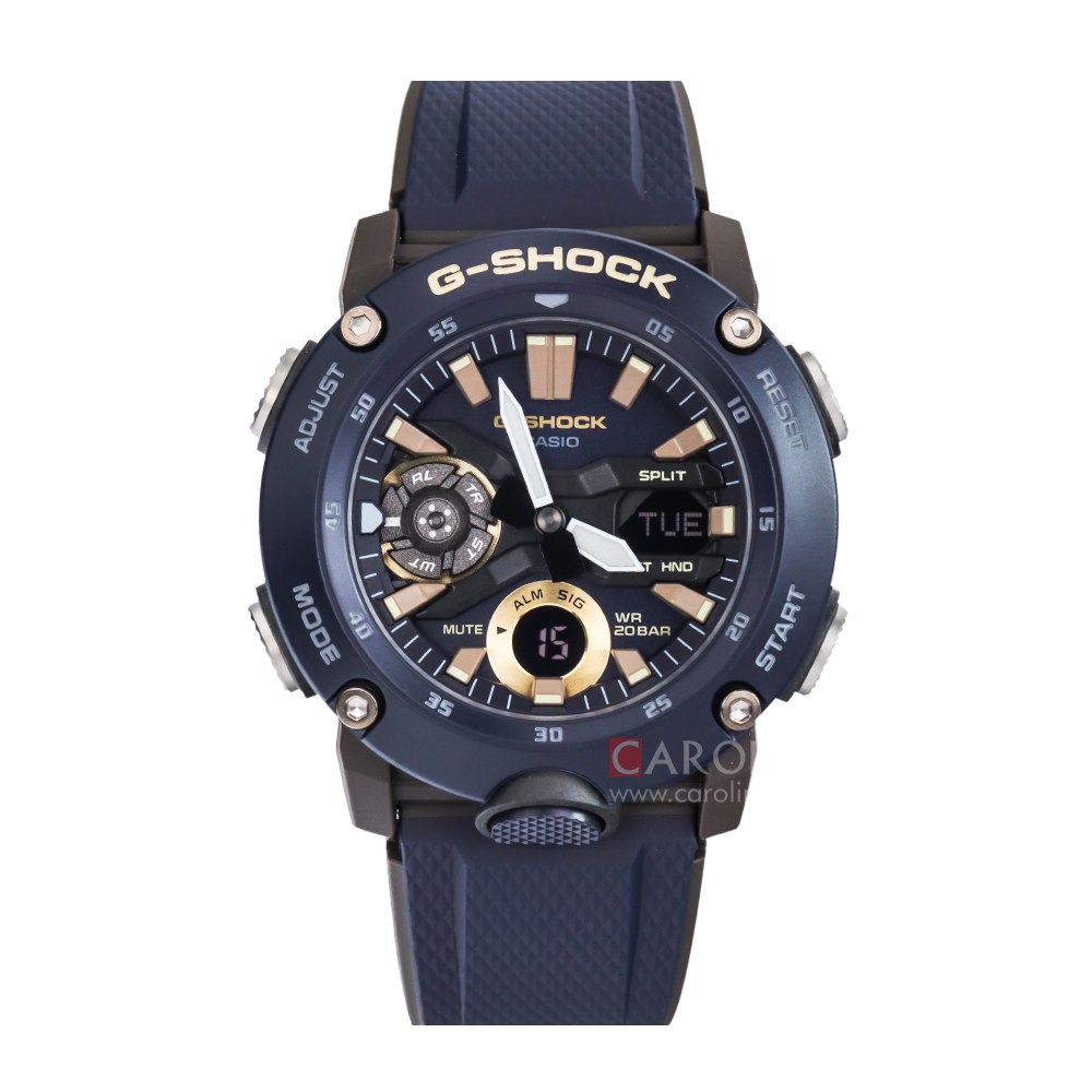 Jam Tangan Casio G-Shock GA-2000-2A Men Digital Analog Dial Purple Res ...