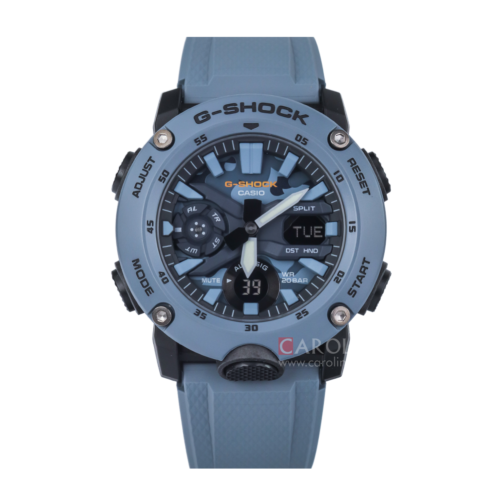 Jam Tangan CASIO G SHOCK GA-2000SU-2A Men Digital Analog Blue Resin Ba ...