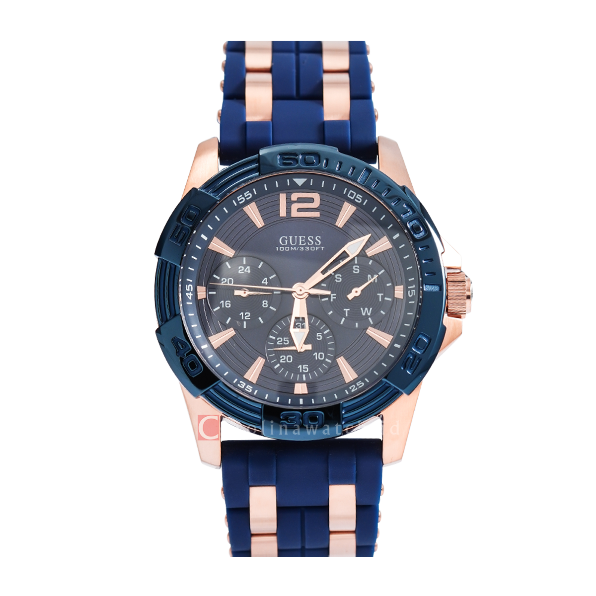 Jam Tangan GUESS GWW0366G4 Men Black Dial Blue Rubber Strap – Carolina ...