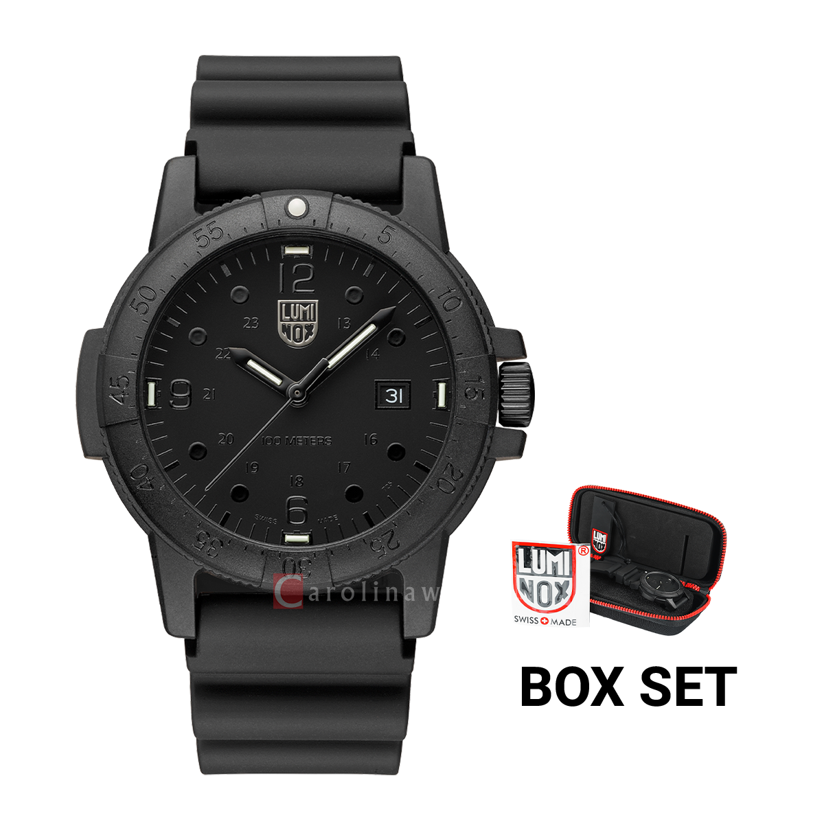 Jam Tangan LUMINOX Sea Bass Series L-2001.BO Men Black Dial Black Rubb ...