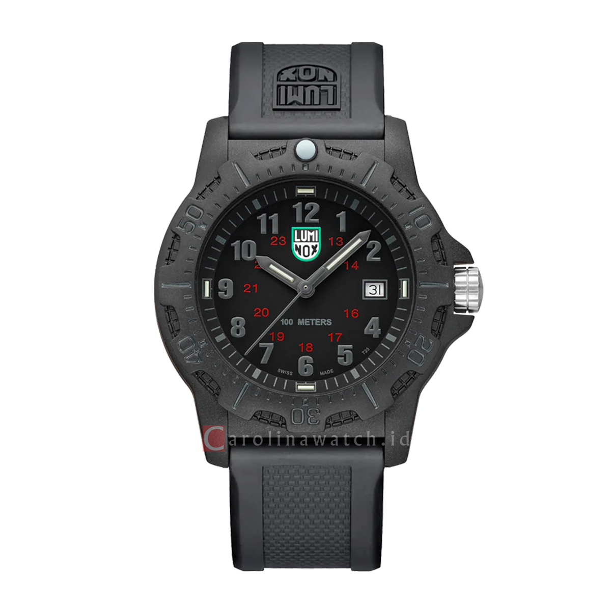 Jam Tangan LUMINOX Manta Ray CARBONOX™ L-2032 Men Black Dial Black Rub ...
