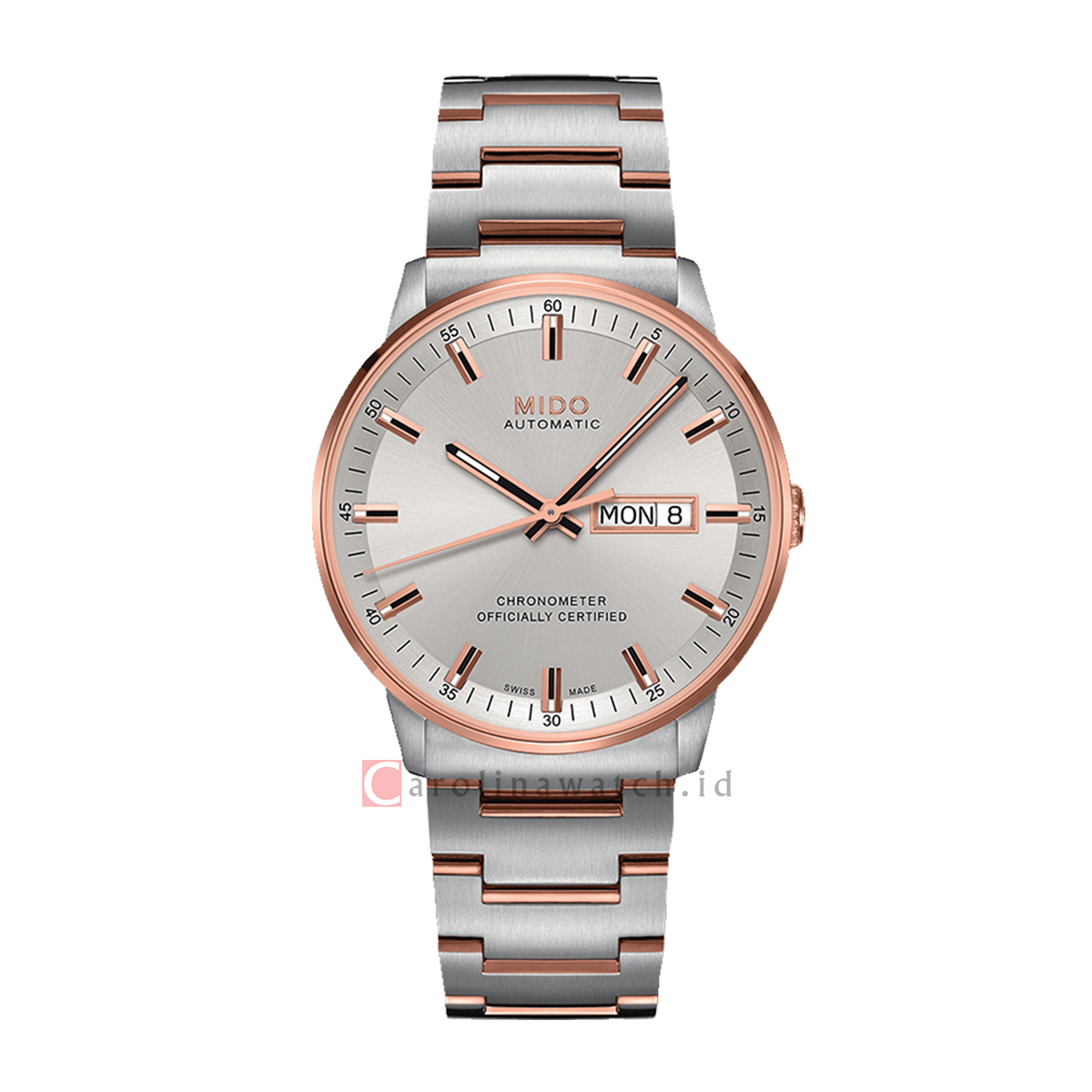 Jam Tangan MIDO Commander M0214312203100 Chronometer Men Silver Dial D ...