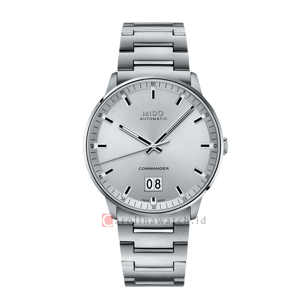 Jam Tangan MIDO Commander M0216261103100 Big Date Men Silver Dial Stai ...