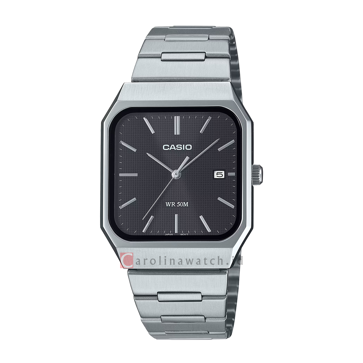 Jam Tangan Casio Standard MTP-B185D-1A Men Black Dial Stainless Steel ...