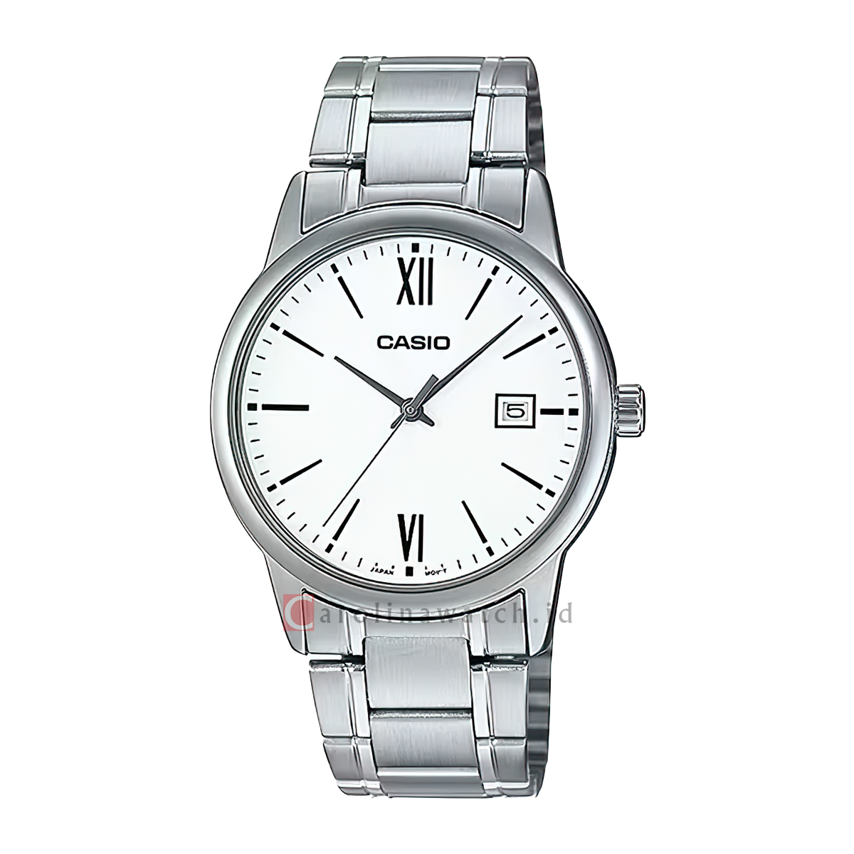 Jam Tangan Casio MTP-V002D-7B3 Men White Dial Stainless Steel Band ...