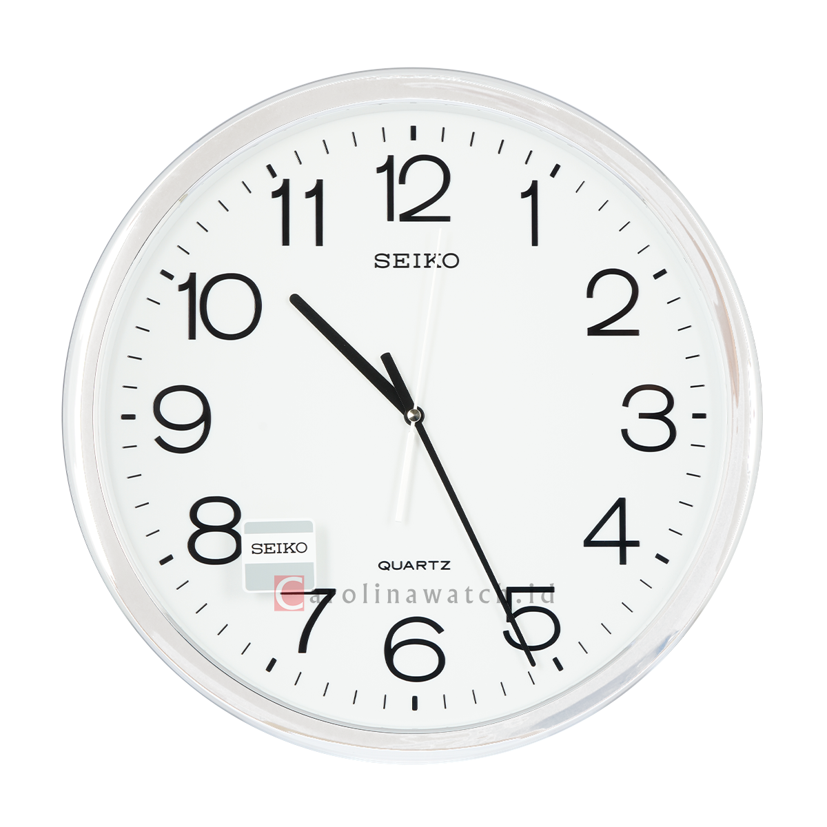 Jam Dinding SEIKO Analog QXA041S Silver Color White Dial Wall Clock ...