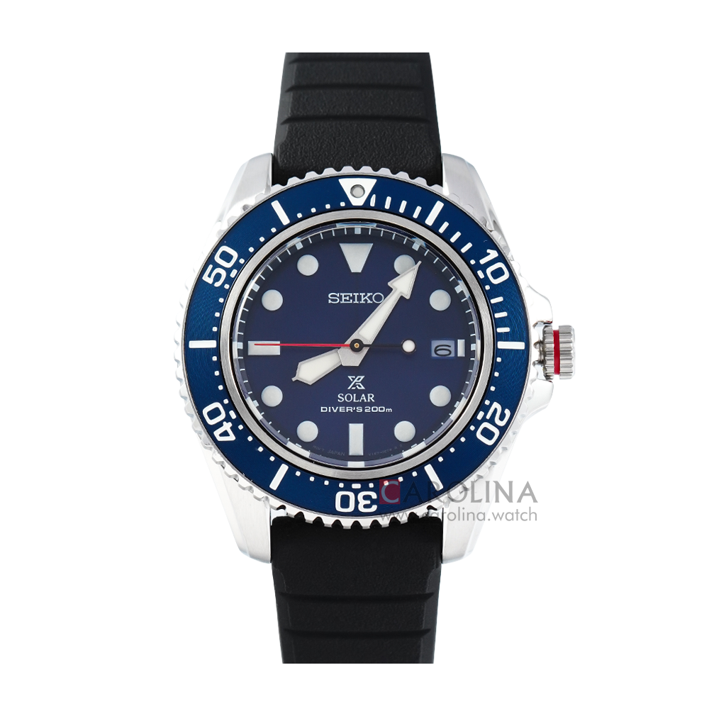 Jam Tangan Seiko Prospex SNE593P1 Solar Divers 200M Men Blue Dial Blac ...