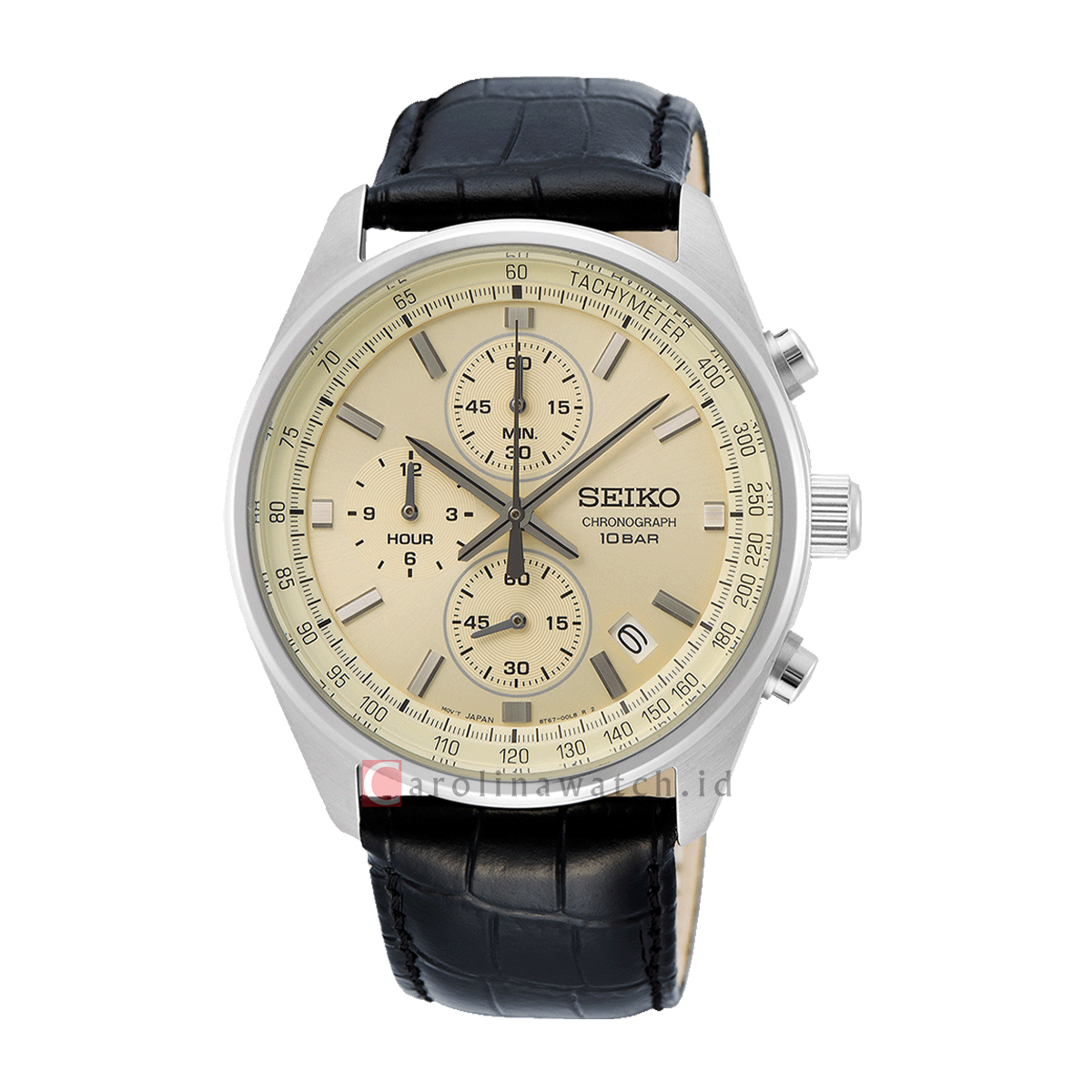 Jam Tangan Seiko Quartz Chronograph SSB383P1 Men Sport Beige Dial Blac ...