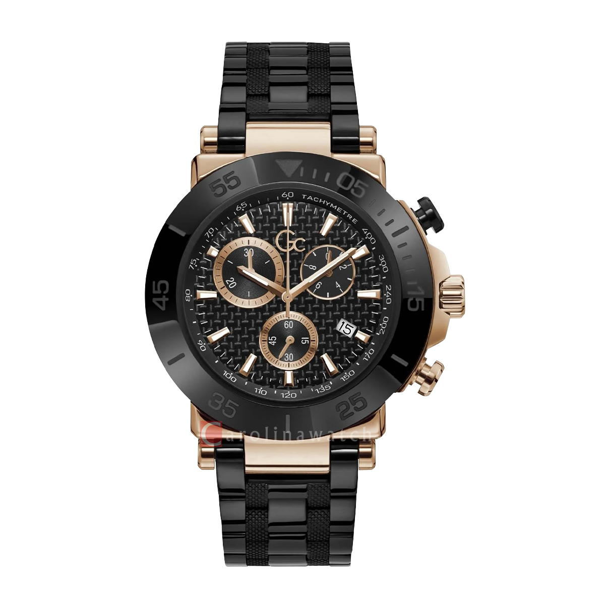 Jam Tangan Guess Collection Y70002G2 Men Black Dial Black Stainless St ...