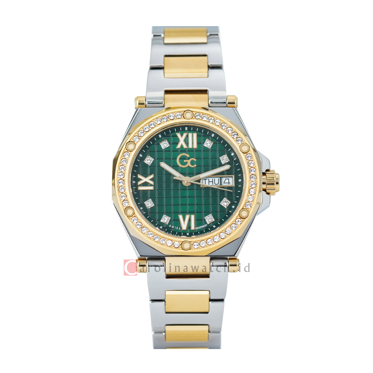 Jam Tangan GC Z20004L9MF Legacy Women Green Dial Dual Tone Stainless S ...