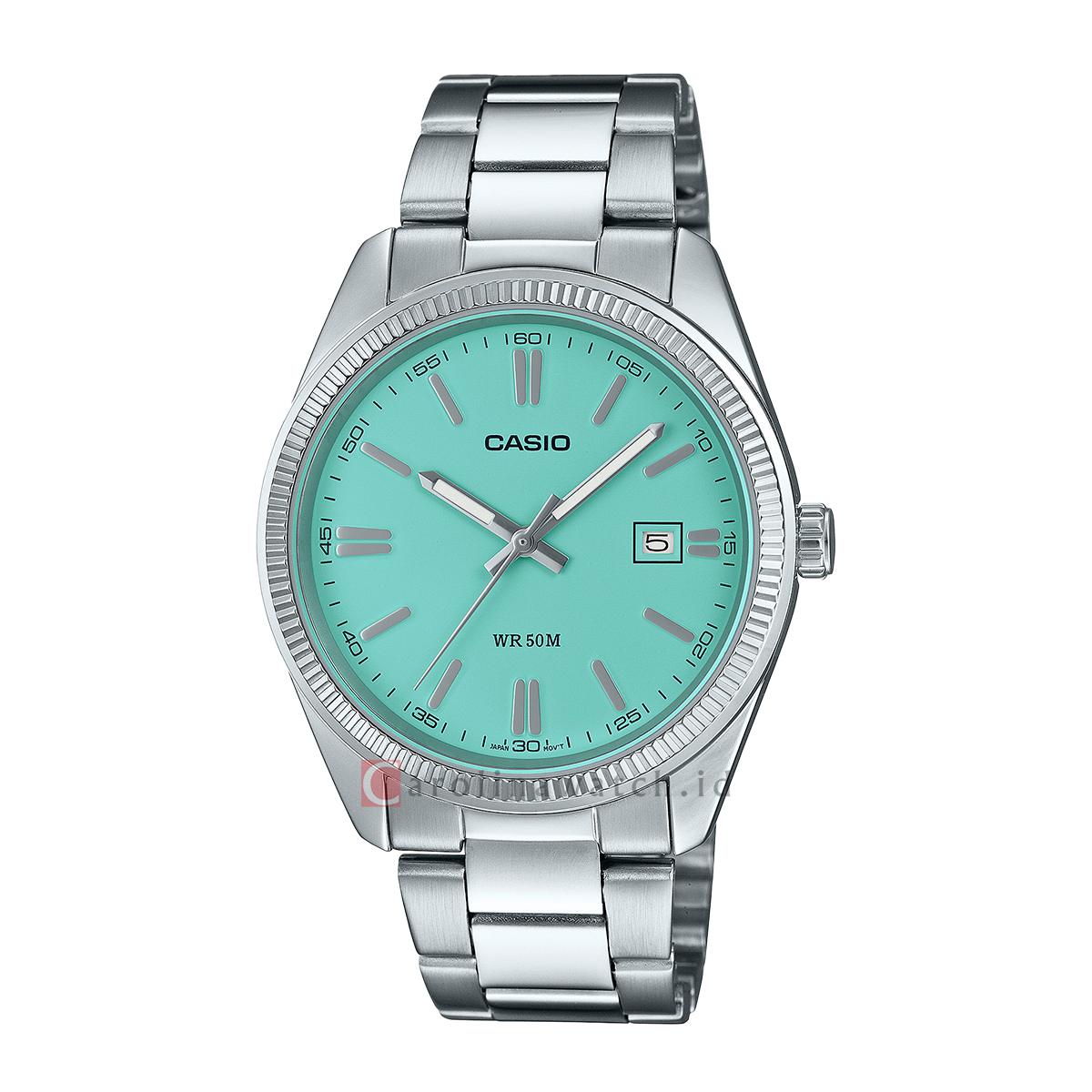Jam Tangan Casio General MTP-1302PD-2A2 Men Turquoise Blue Dial Stainl ...